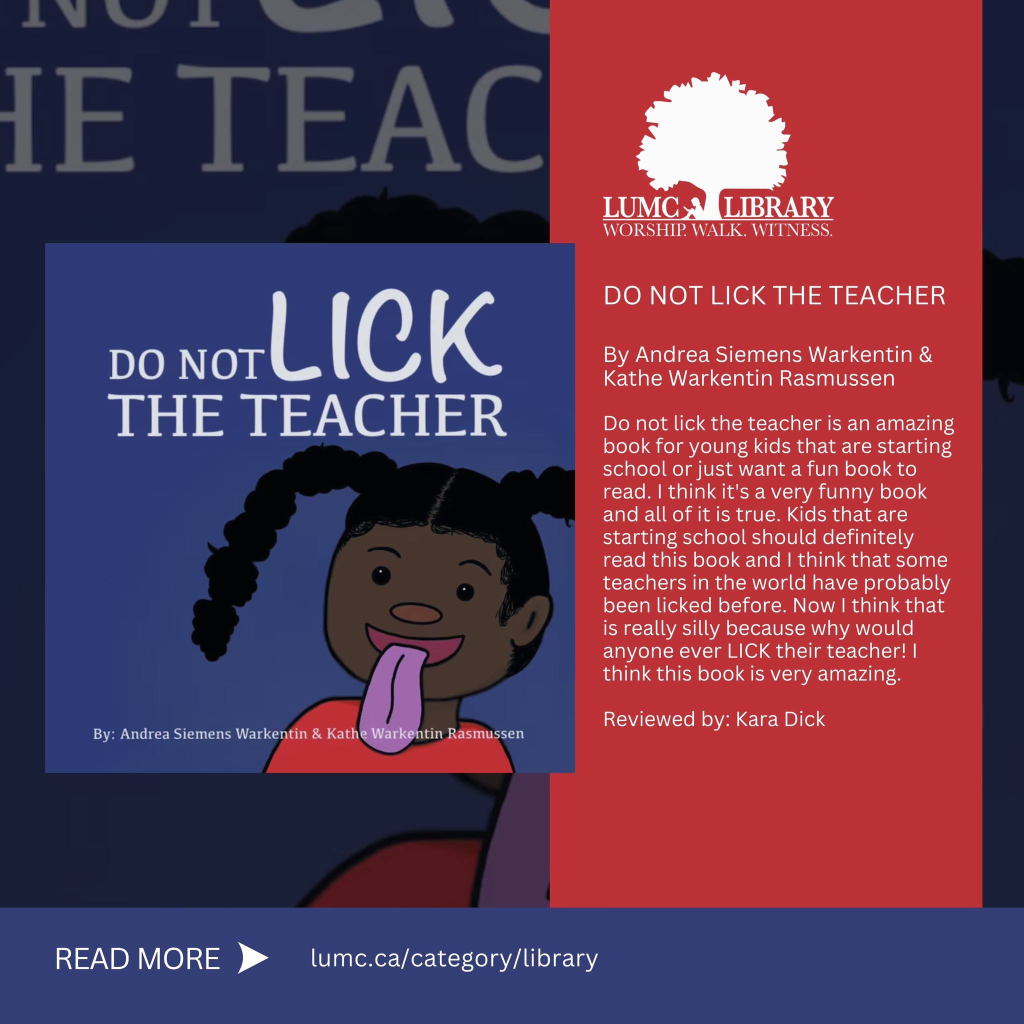 July 2025 Book Review - Do NOT Lick The Teacher - Leamington United ...