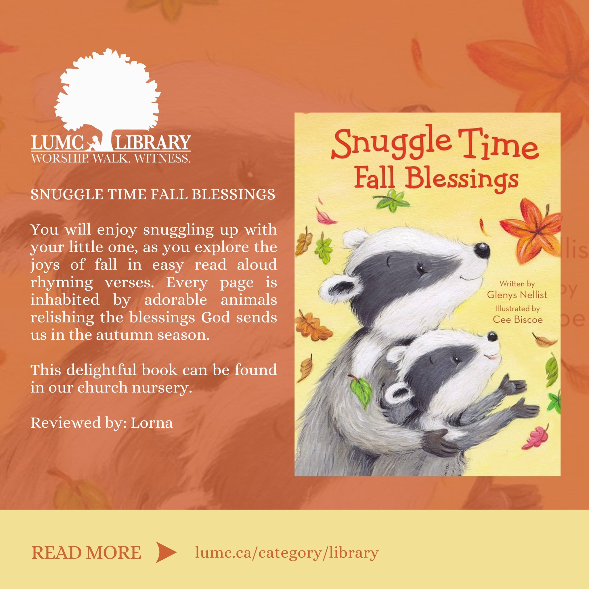 October 2025 Book Review - Snuggle Time - Fall Blessings - Leamington ...